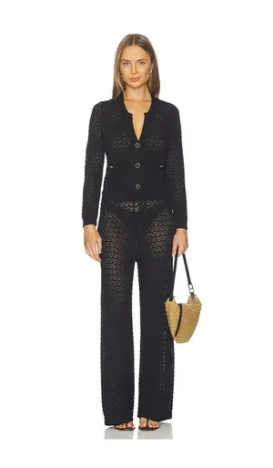 L'Agence Orla Pointelle Knit Cardigan