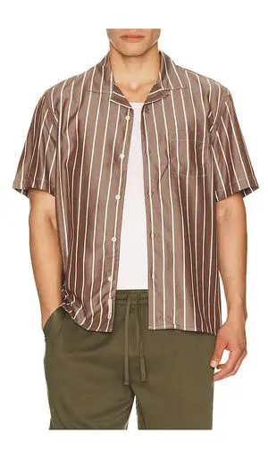 Onia Tencel Convertible Vacation Shirt In . Also - Brown