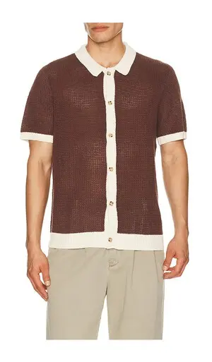 Onia Linen Button Up Shirt In . Also - Brown