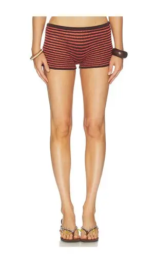 INDAH Tyla Crochet Hot Pants - Red