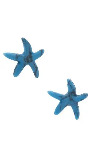 Lele Sadoughi Starfish Stud Earrings In Faux Turquoise - Blue