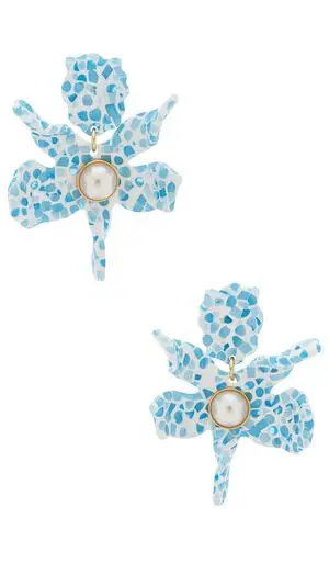 Lele Sadoughi Small Pearl Lily Earrings - Blue