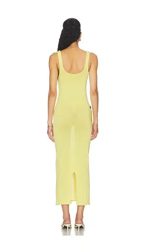 LESLIE AMON Citron Tank Knit Maxi Dress In . Also