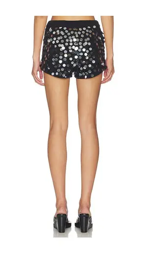 LESLIE AMON Scorpio Embellished Knit Shorts