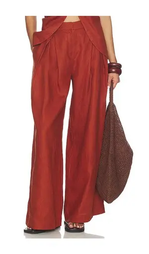 Faithfull The Brand FAITHFULL The Sofia Trouser - Brick Brick