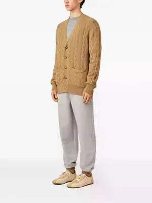 AMI Paris Wool And Cotton Cable-stitch Cardigan