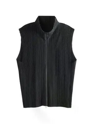 Issey Miyake Pleated Zip-up T-shirt