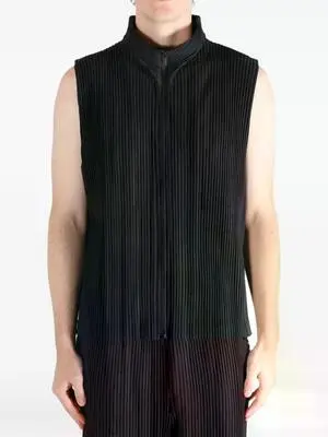 Issey Miyake Pleated Zip-up T-shirt