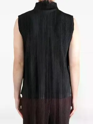 Issey Miyake Pleated Zip-up T-shirt