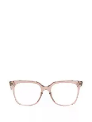 JIMMY CHOO Jc Logo-plaque Square-frame Glasses - Brown