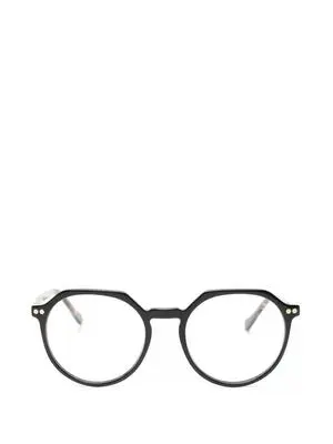 CHARLES STONE Geometric-frame Tortoiseshell-effect Glasses - Black