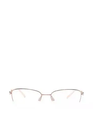 ELLE SUNGLASSES Half-rim Rectangle Eyeglasses - Pink