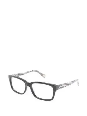 Marc Jacobs Rectangle-frame Glasses With Striped Arms - Black