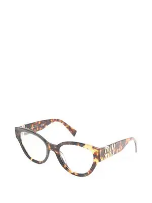 Miu Miu Tortoiseshell-effect Cat-eye Glasses