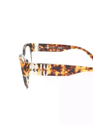 Miu Miu Tortoiseshell-effect Cat-eye Glasses