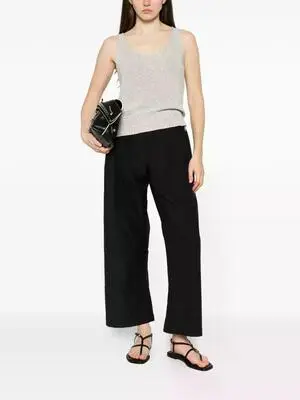 PANICALE Ribbed-trim V-neck Sleeveless Top