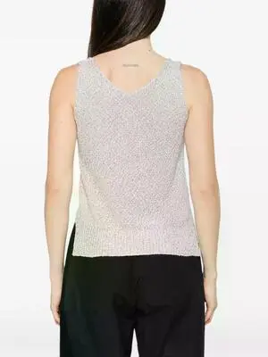 PANICALE Ribbed-trim V-neck Sleeveless Top