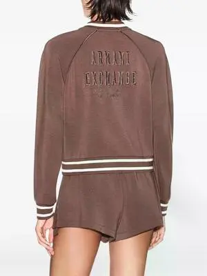 Armani Exchange Striped Trim Zip-up Sweatshirt