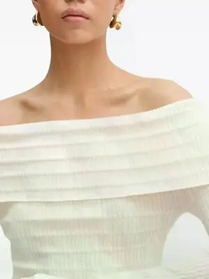 Marella Off-the-shoulder Ribbed Knit Sweater