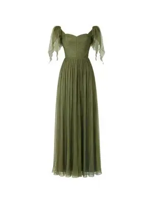 ROSERRY Rosery Elizabeth Off-shoulder Pleated Maxi Dress - Green