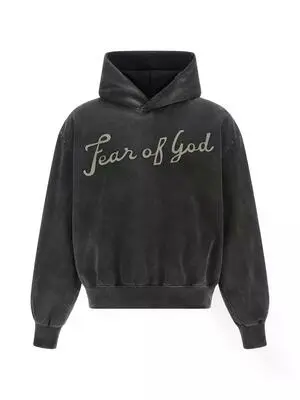 Fear Of God 26 Graphic-print Cotton Hoodie - Grey