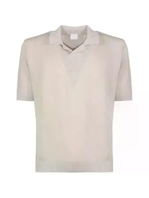 Eleventy Short-sleeve Polo Sweater - Neutrals