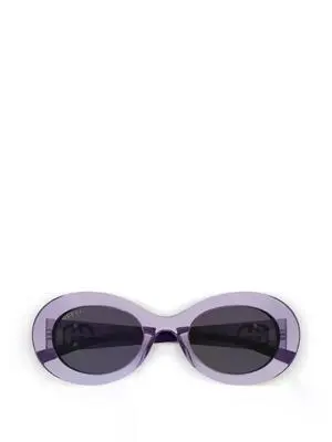 Gucci Interlocking G Oval-Frame Sunglasses Purple