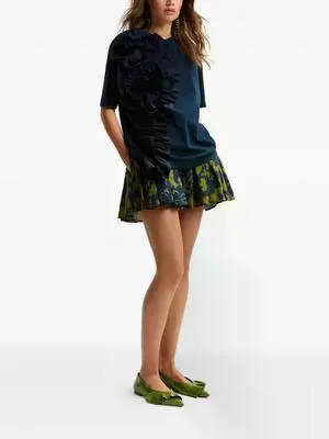 Essentiel Antwerp Floral Detail T-shirt With Ruffle