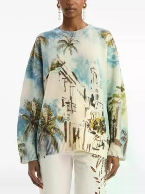 Oscar De La Renta Oversized Dominican Landscape Pullover