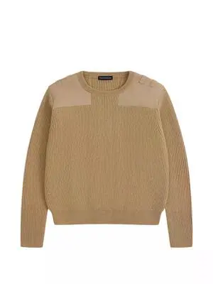 Gosha Rubchinskiy Ribbed-knit Sweater With Elbow Patches - Neutrals