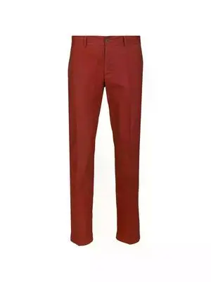 ORIGINAL VINTAGE Straight-leg Trousers With Pressed Crease - Red