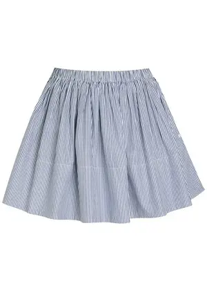 Suzie Kondi Striped Cotton-poplin Mini Skirt - Navy