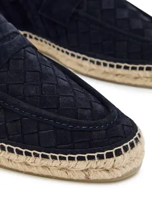 CastaÑer Nilo Braided Suede Espadrille Loafers - Navy