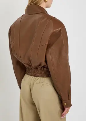 Ronny Kobo Samson Panelled Leather Jacket - Brown