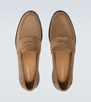 Thom Sweeney Suede Penny Loafers