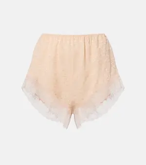 Chloé Lace-trimmed Silk Jacquard Shorts - Pink