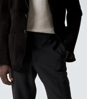 Thom Sweeney Wool Straight Leg Trousers
