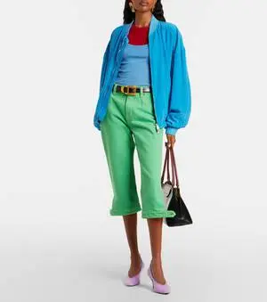 Versace Oversized Silk Poplin Blouson Jacket
