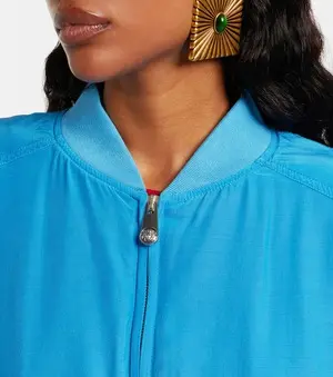 Versace Oversized Silk Poplin Blouson Jacket
