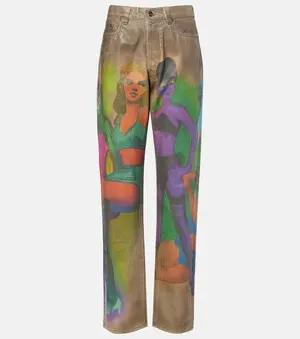 Versace Printed Straight Leg Jeans - Multicoloured