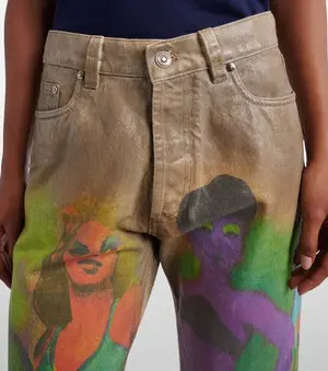 Versace Printed Straight Leg Jeans - Multicoloured