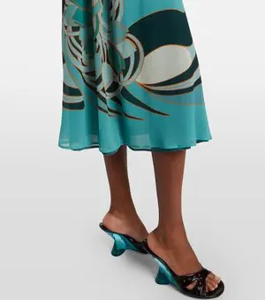 La DoubleJ Magnifico Printed Silk Twill Midi Dress