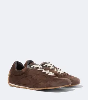 Bottega Veneta Orbit Flash Suede Sneakers - Brown