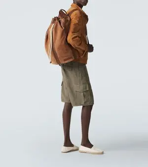 Brunello Cucinelli Leather-trimmed Suede Backpack