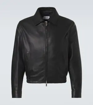 Versace Leather Blouson Jacket - Black