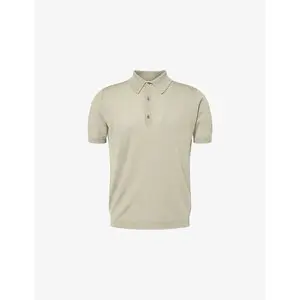 John Smedley Macloud Short-sleeve Merino-wool Polo Jumper - Thistle Dew