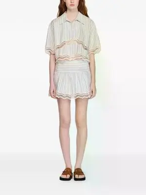 Sandro Striped Cotton Skort
