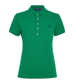 Polo Ralph Lauren Julie Stretch-cotton Piqué Polo Shirt - Green