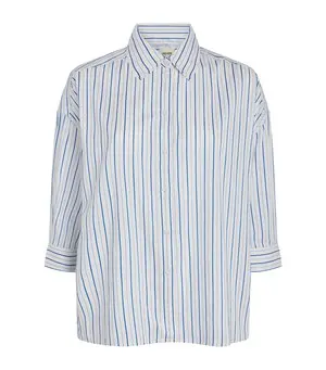 ME+EM Cotton-blend Voile Stripe Shirt