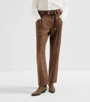 Brunello Cucinelli Pleated Stretch-cotton Trousers